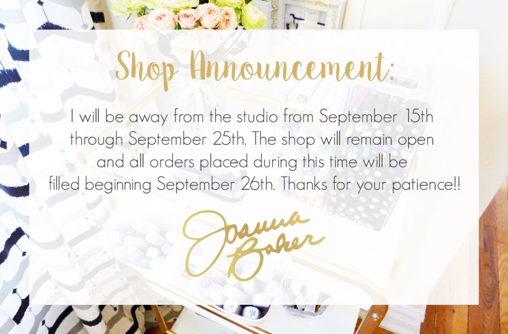 Shop Announcement | Joanna Baker : Fashion & Lifestyle Illustrations